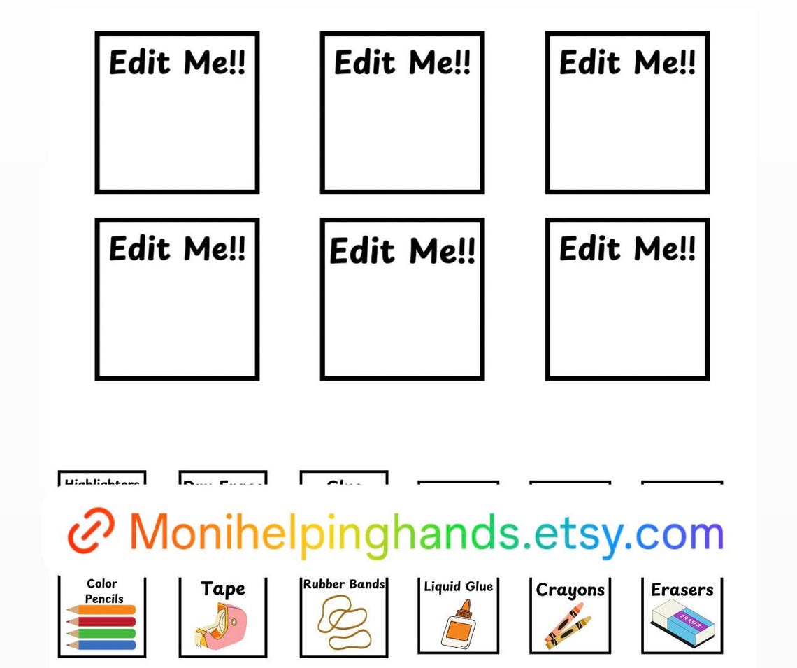 Editable Supply Labels - Etsy