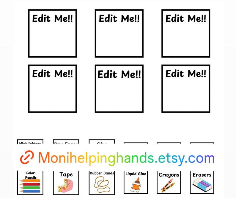 Editable Supply Labels - Etsy