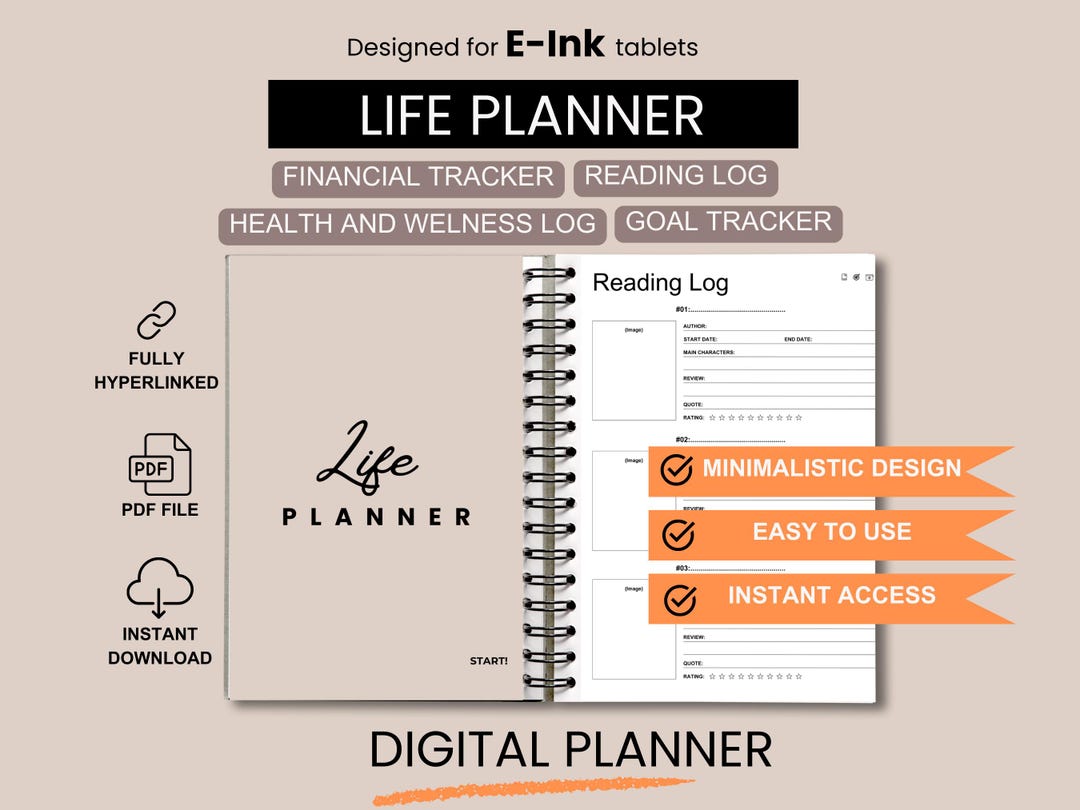 Digital Life Planner for E-ink Tablet - Digital Life for Paper Tablets ...