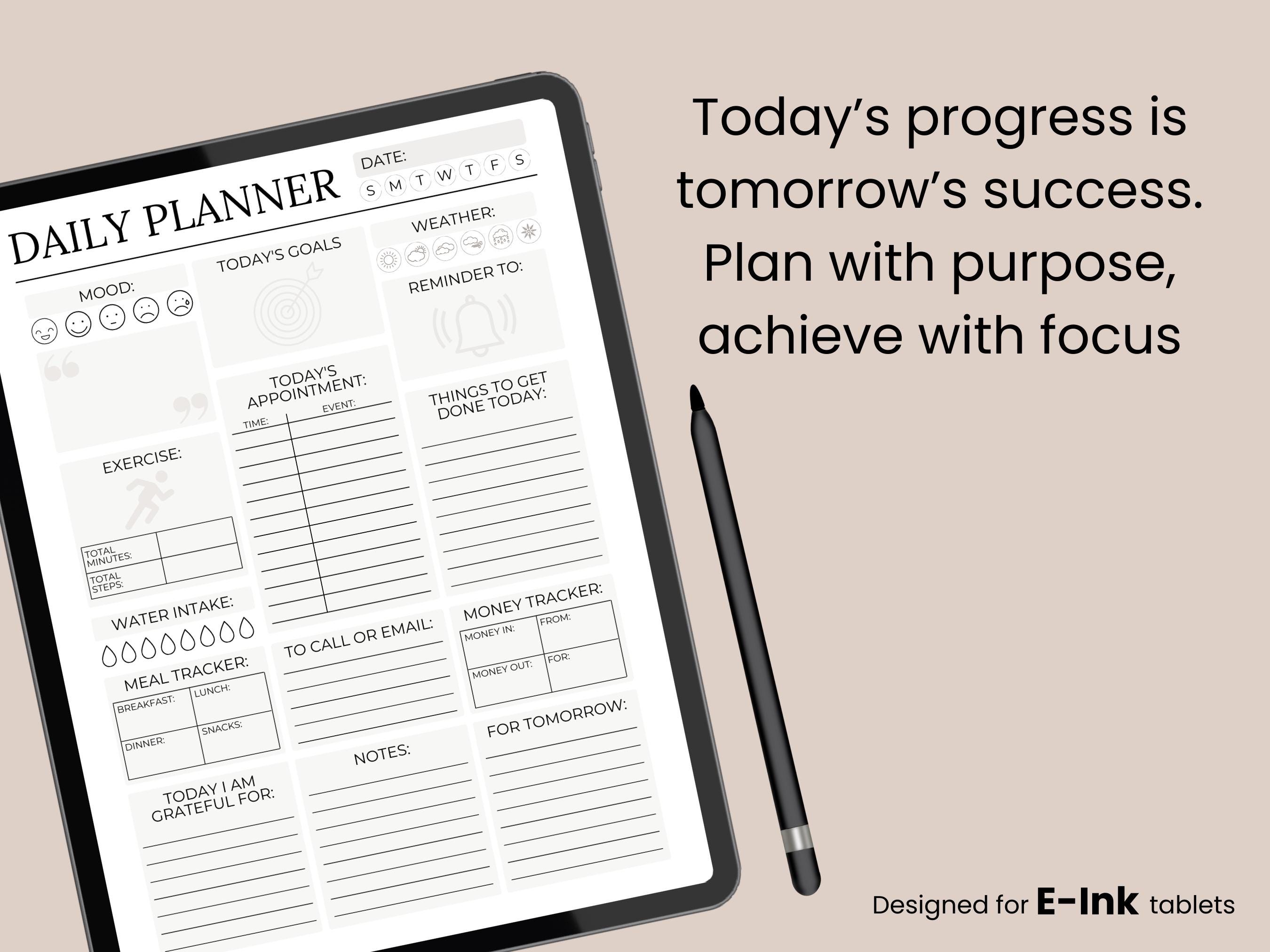 Daily Planner for E-ink Tablets | Designed for Remarkable Tablet ...