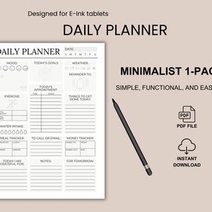 Daily Planner for E-ink Tablets | Designed for Remarkable Tablet ...