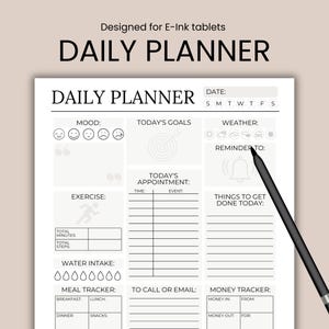 Daily Planner for E-ink Tablets | Designed for Remarkable Tablet ...