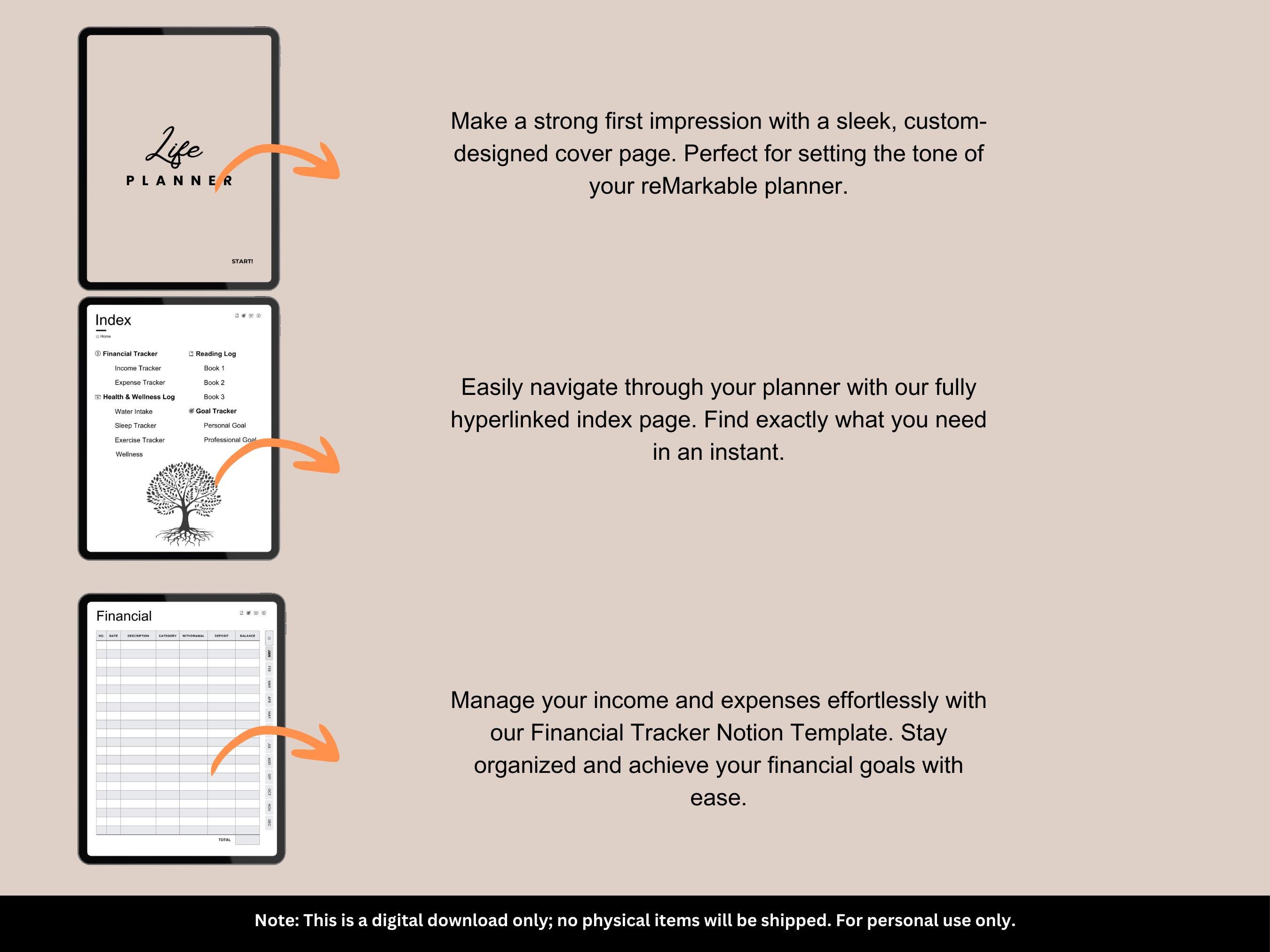 Digital Life Planner for E-ink Tablet - Digital Life for Paper Tablets ...