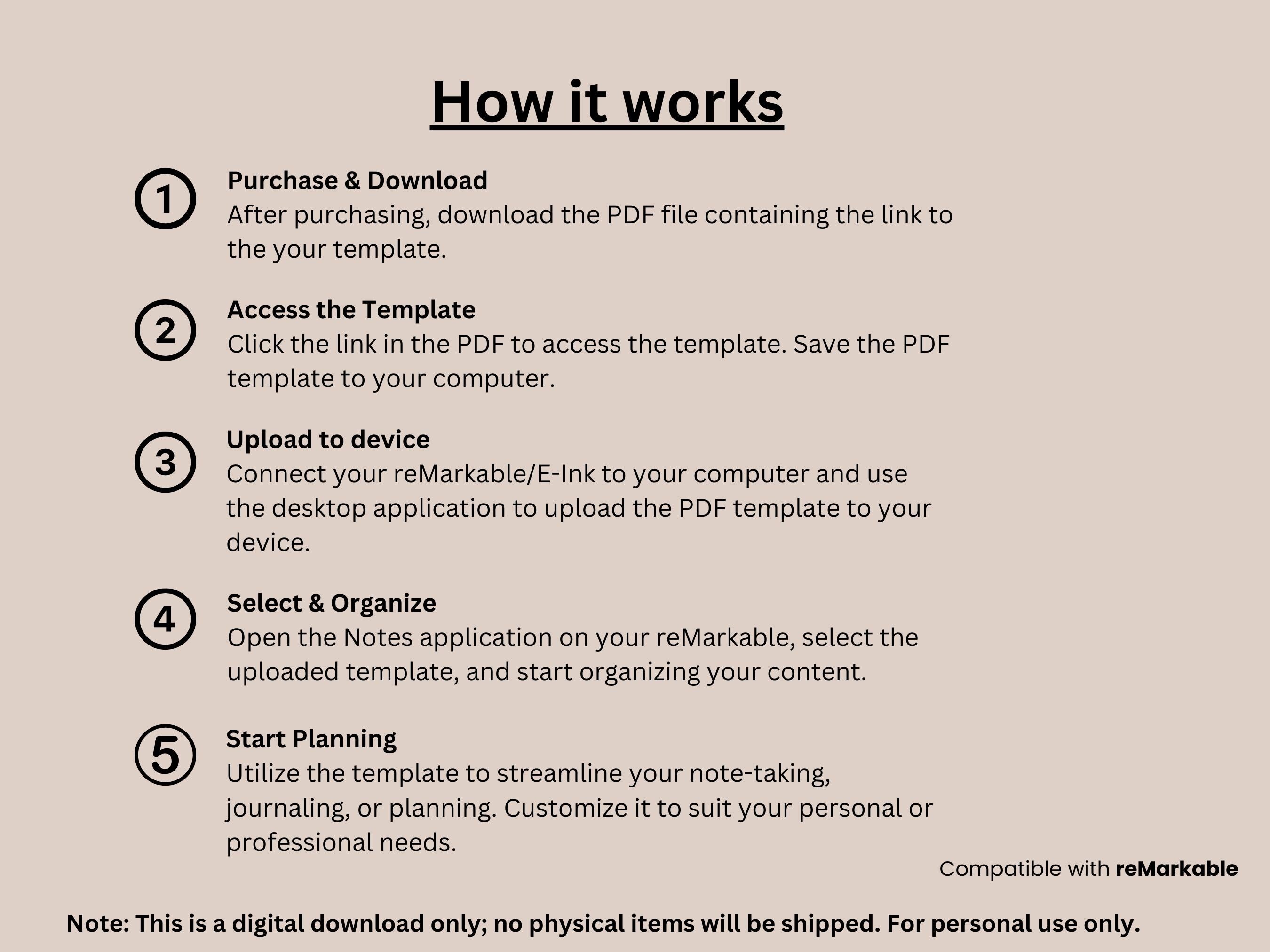 Daily Planner for E-ink Tablets | Designed for Remarkable Tablet ...