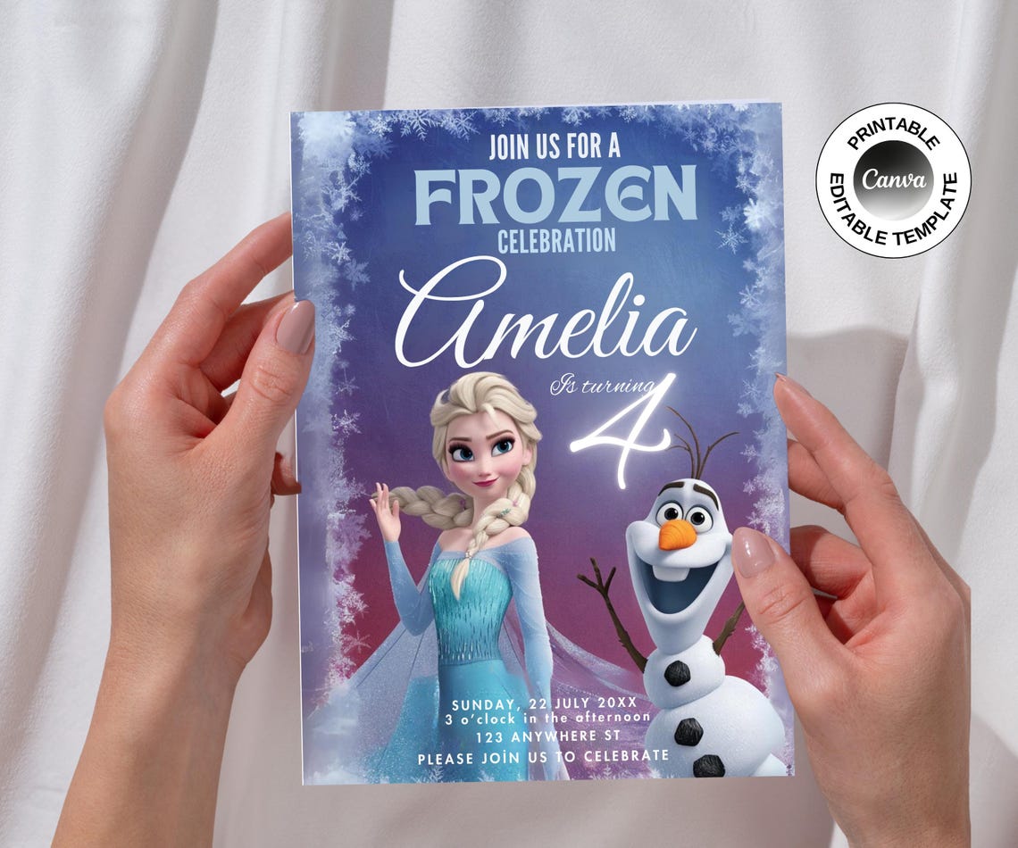 Frozen Invitation, Elsa Birthday Invitation, Winter Snow Birthday ...