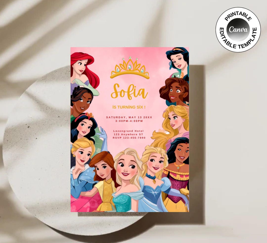 Princess Birthday Invitation Princess Invitation Princess Party ...