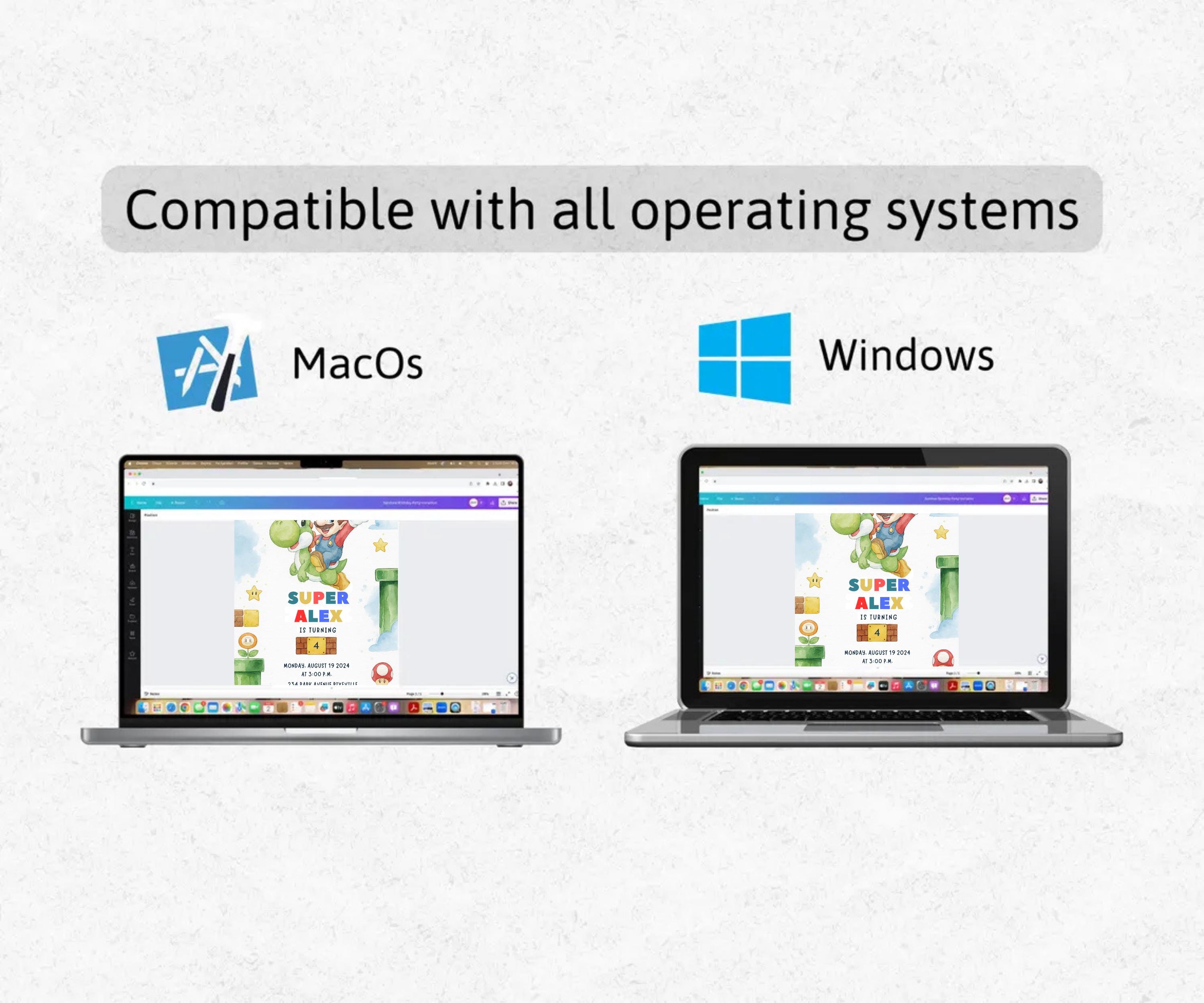 Editable Watercolor Super Mario Birthday Invitation, ANY AGE Nitendo ...