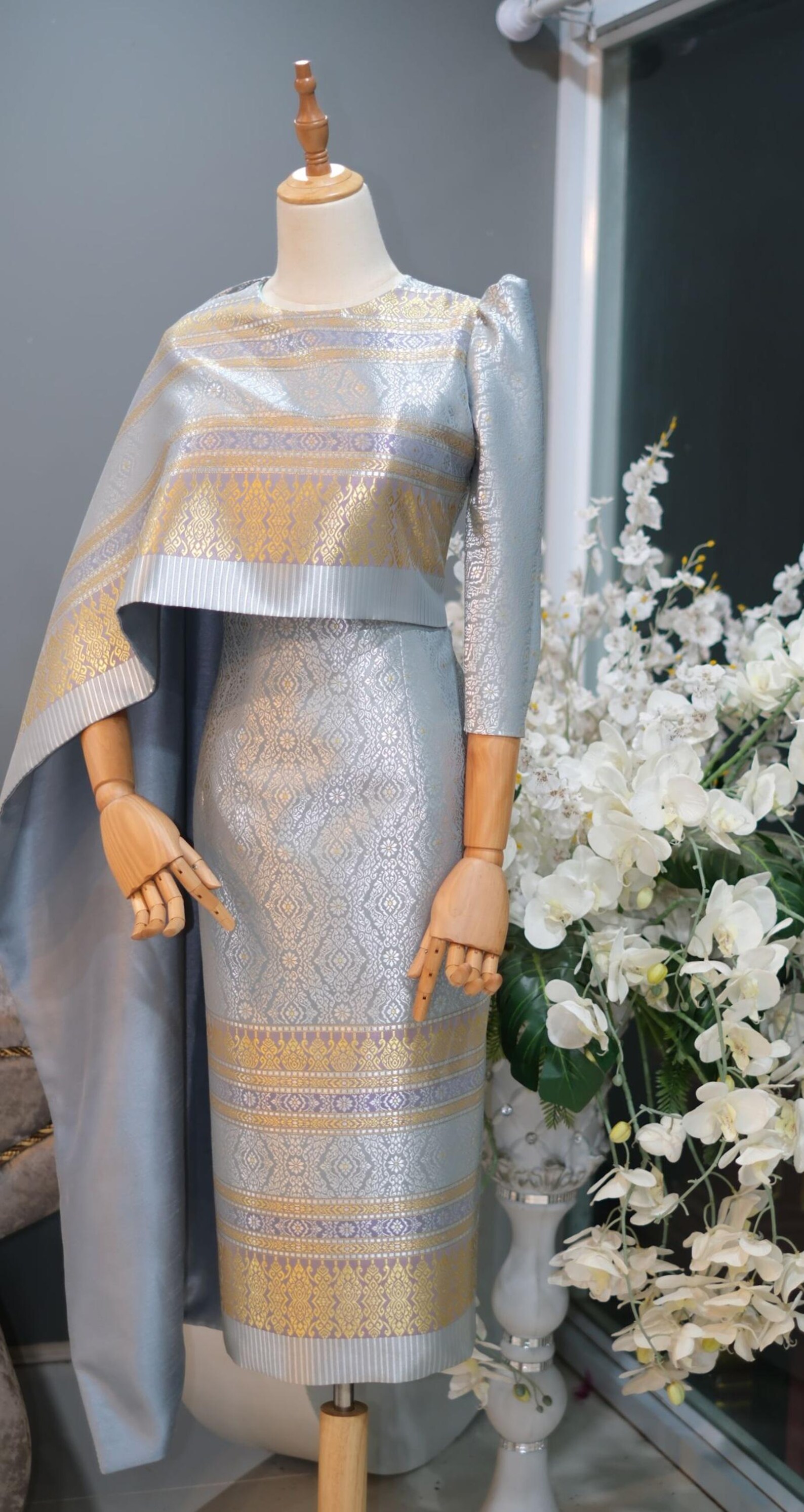 Stunning Thai Dressi Thai/laos Dressi Handwoven | Asian Dress| Office ...