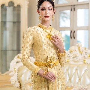 Luxury Traditional Thai/khmer Bridal Dress| Handmade Bead Embroidery ...