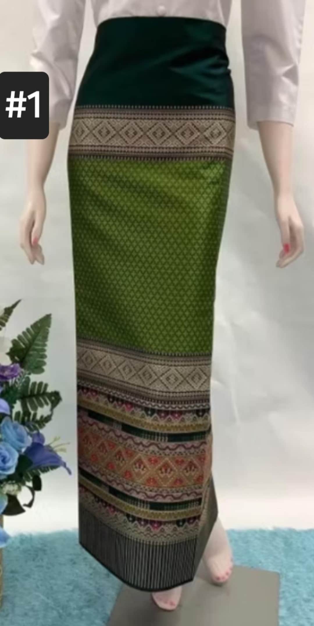 Stunning Handwoven Thai/laos|khmer Skirt| Handmade Zipper Skirt ...