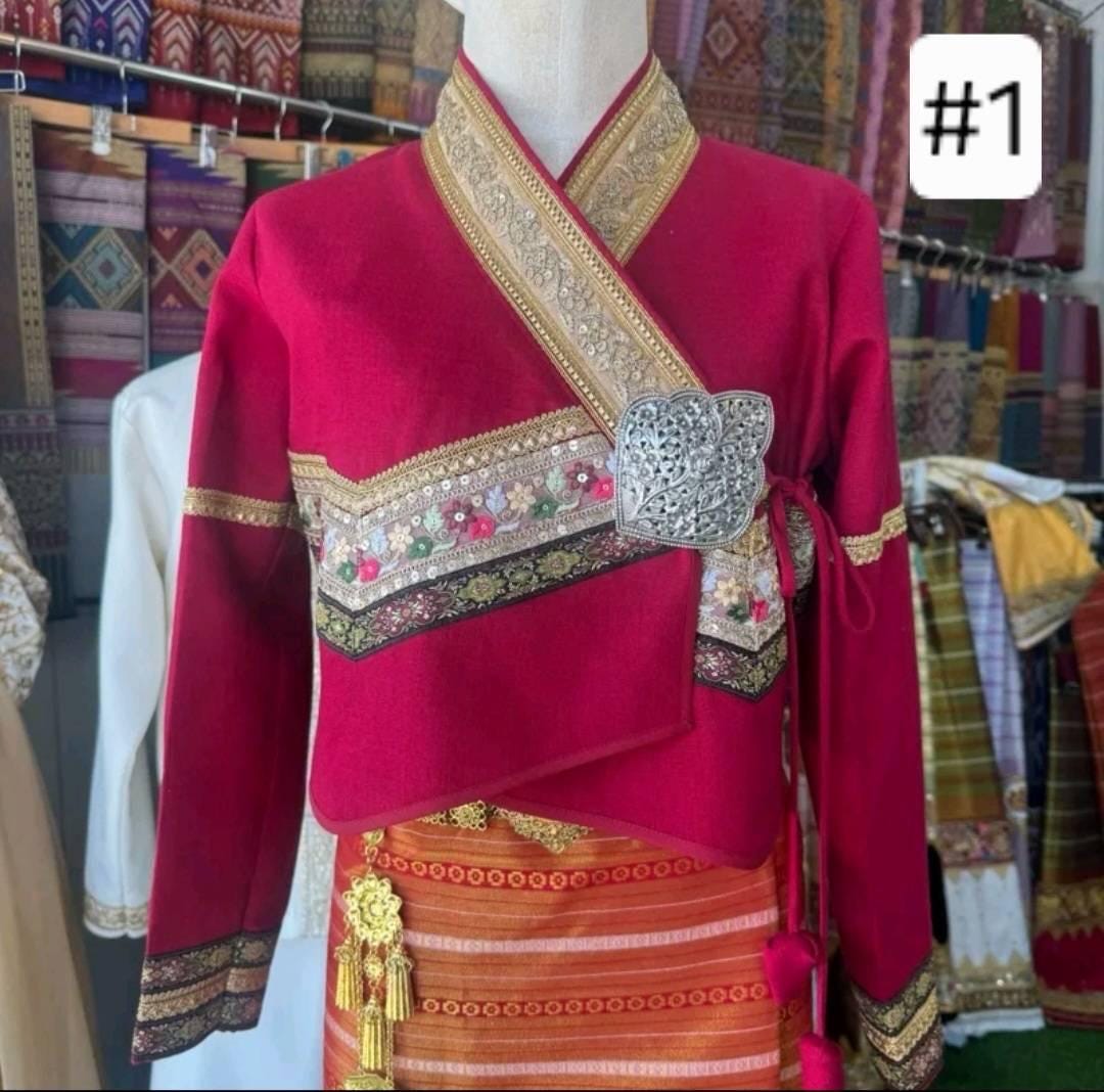 Gorgeous Thai Lanna Blouse| Asian Blouse| Handmade Embroidery| Bust up ...