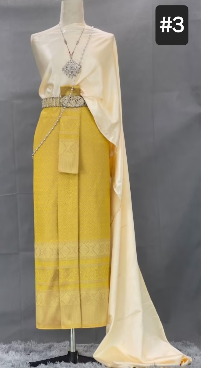 Gorgeous Thai Bridemaid Dressi Thai/khmer Wedding Dressi Printed ...