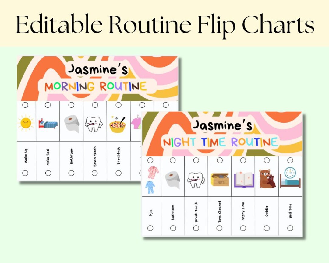 Routine Flip Chart, Morning Routine, Bedtime Routine, Kids Routine ...