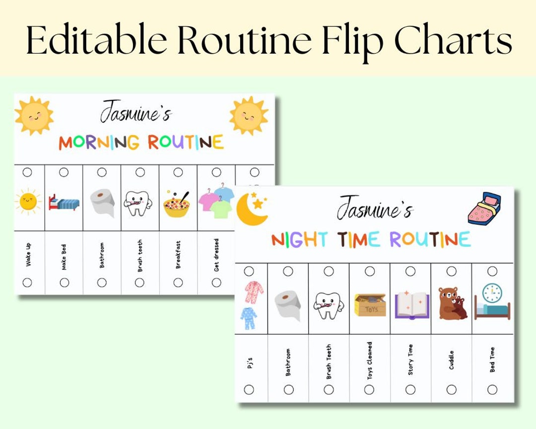 Routine Flip Chart, Morning Routine, Bedtime Routine, Kids Routine ...