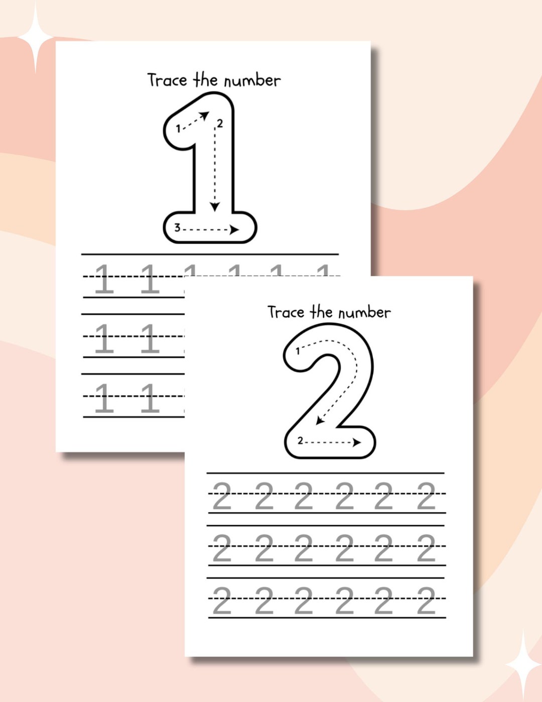 Number Tracing Worksheet | Preschool Learning Worksheet Numbers 1-25 - Etsy