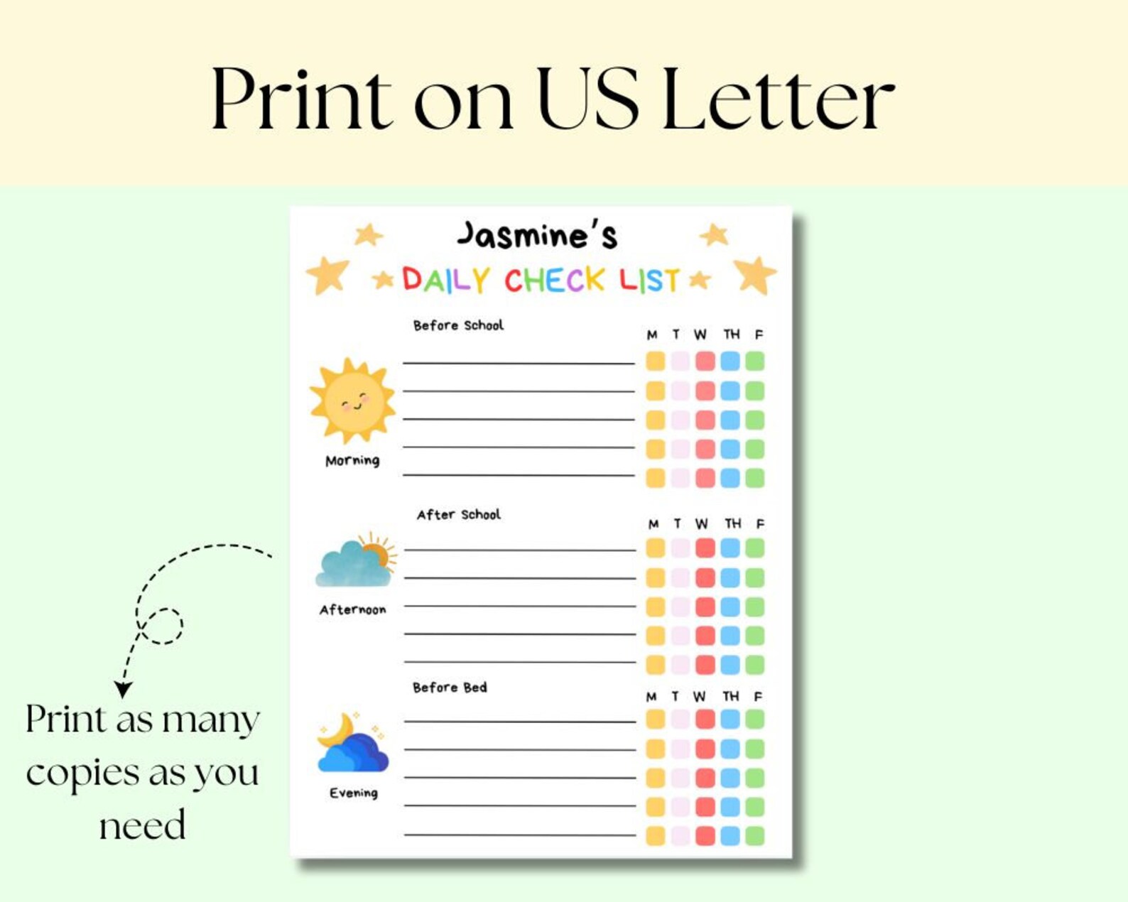 Kids Daily Checklist, Kids Daily Schedule, Editable Kids Daily ...