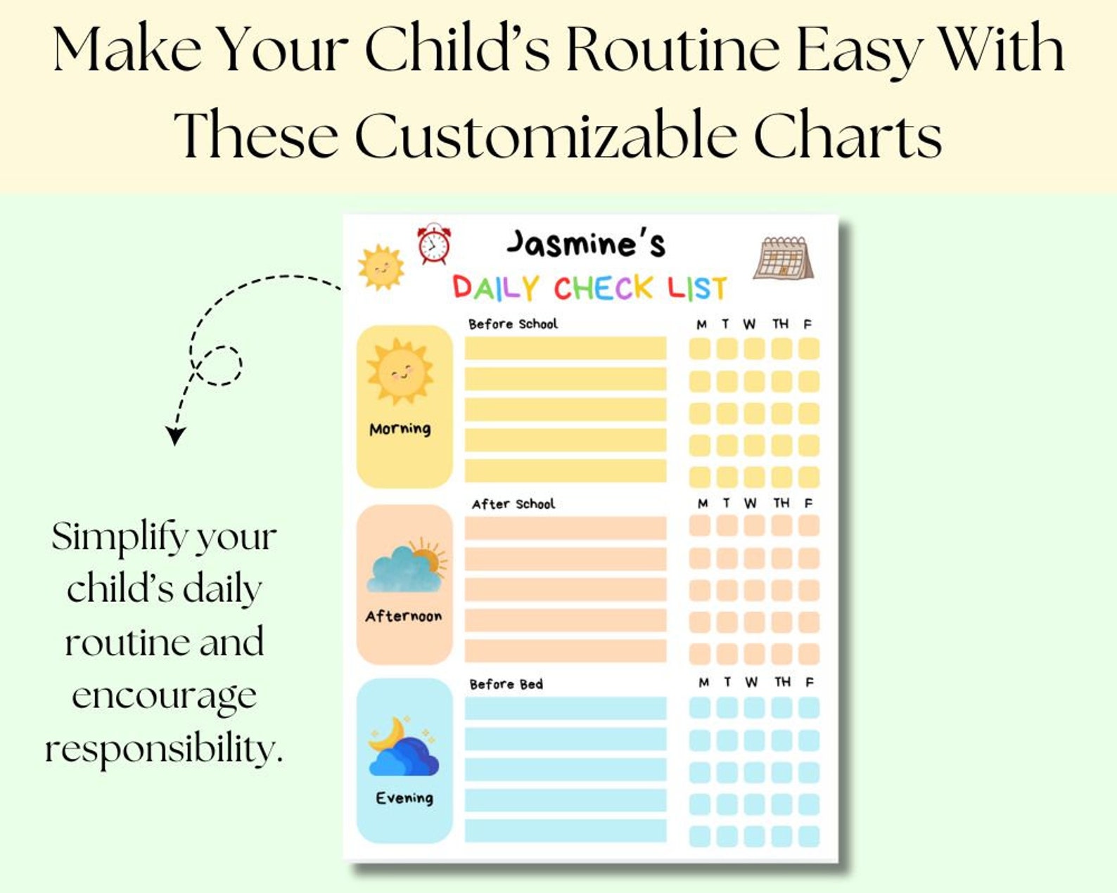 Kids Daily Checklist, Kids Daily Schedule, Editable Kids Daily ...