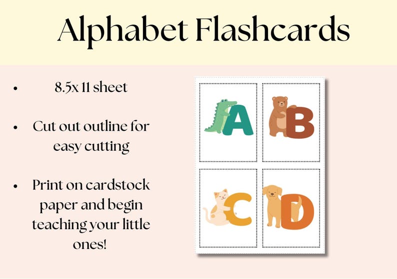 ABC Flash Cards, Educational Cards, A-Z Cards, Learn Abcs, Alphabet ...