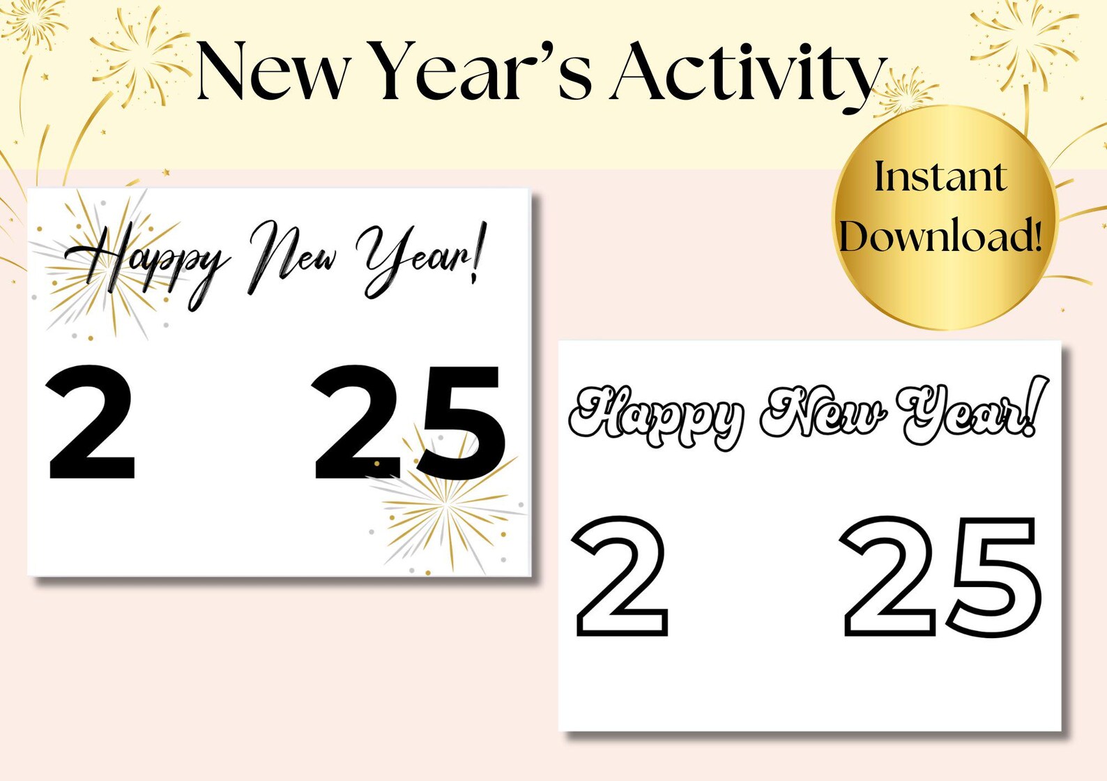 NEW YEAR Handprint Craft for Kids, Keepsake 2025, Happy New Years Eve ...