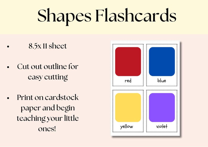 Color Flash Cards, Montessori Flashcards, Pre-school Cards, Montessori ...