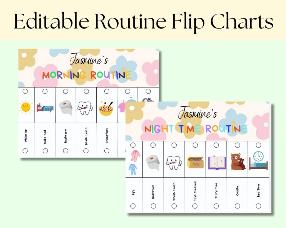 Routine Flip Chart, Morning Routine, Bedtime Routine, Kids Routine ...