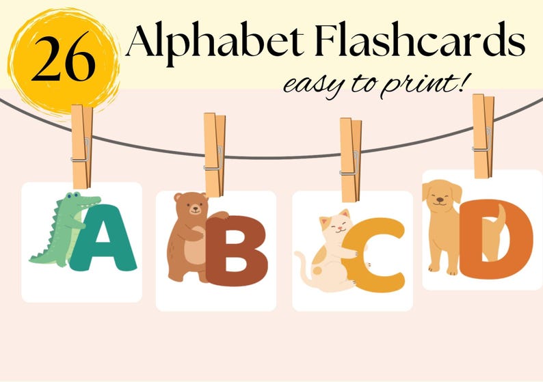 ABC Flash Cards, Educational Cards, A-Z Cards, Learn Abcs, Alphabet ...