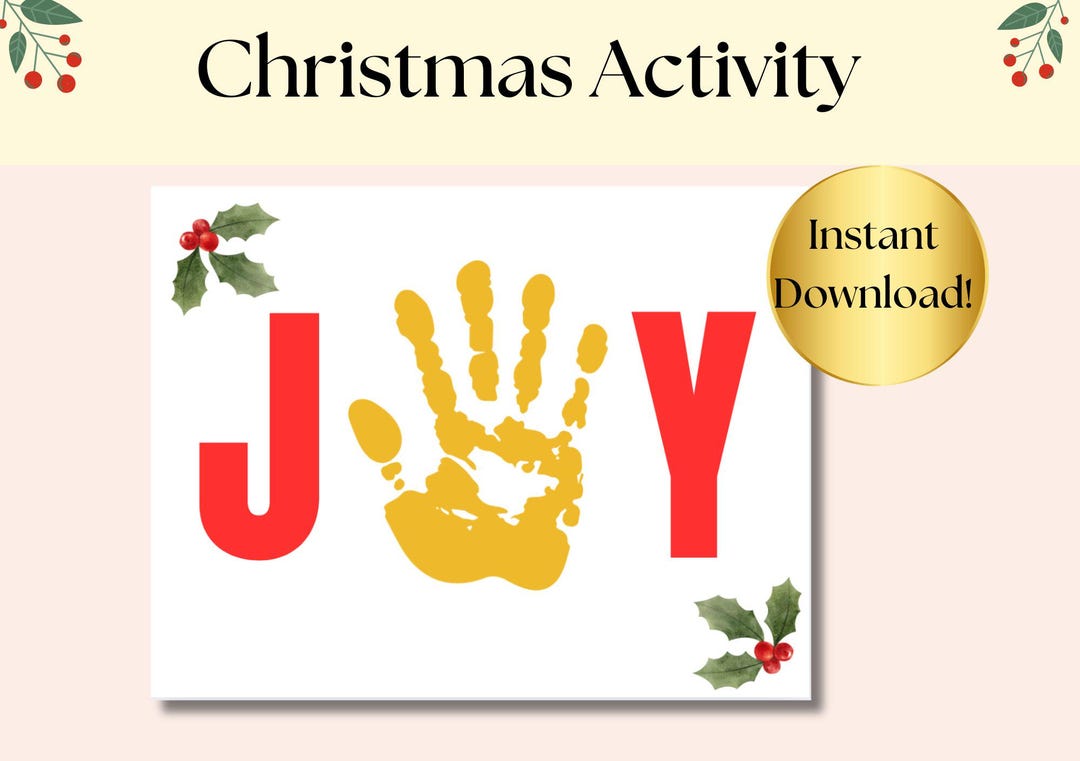 Handprint Christmas Craft, Joy Handprint Art, Christmas Handprint ...
