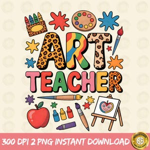 Art Teacher Png Sublimation T-shirt Design, Teacher Appreciation PNG ...