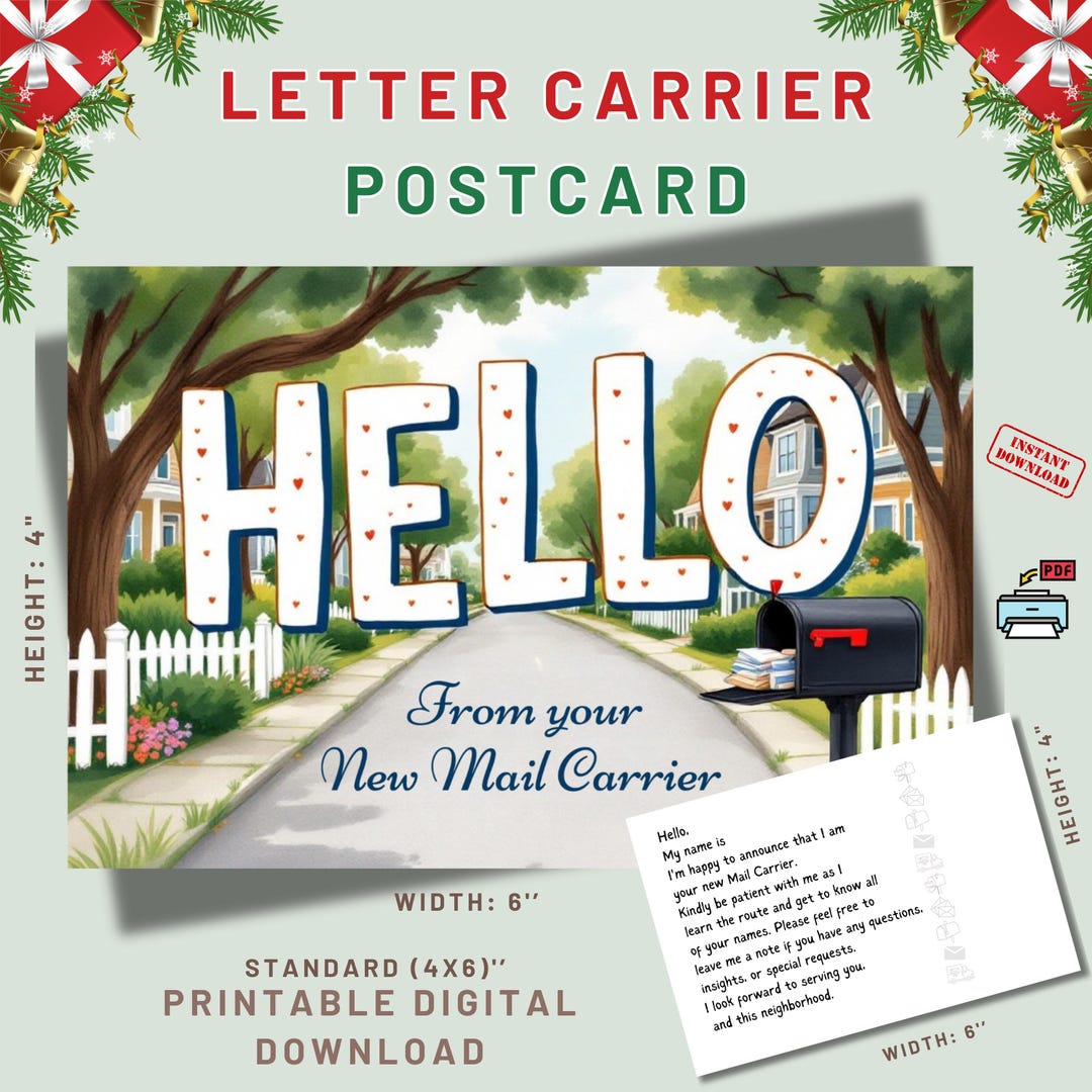 New Carrier at the Route Postcard, Mail Route Introduction,letter ...