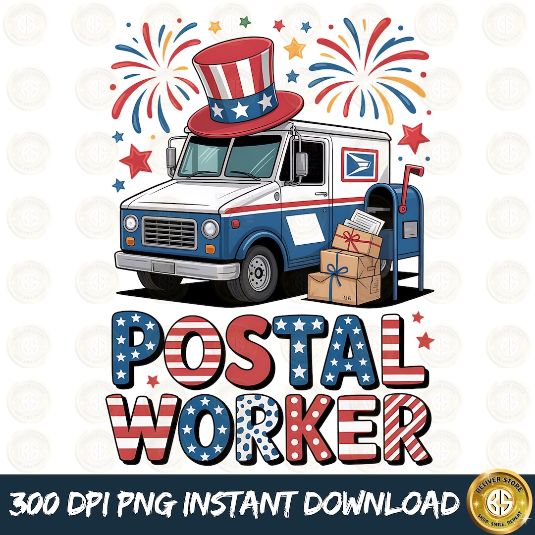 Postal Worker 4th of July Png Sublimation Design Postman Life Postal ...
