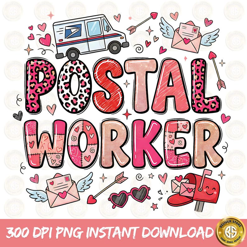 Valentine's Day Postal Worker Png Sublimation Design, Postal Life ...