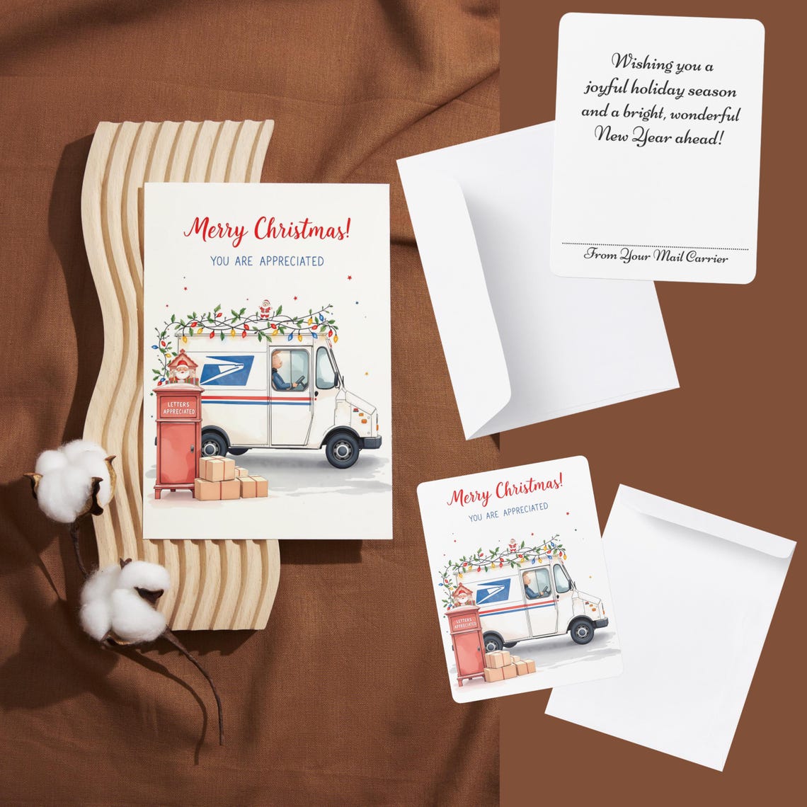 Mail Carrier Thank You Appreciation Card, Mail Carrier Christmas Card ...