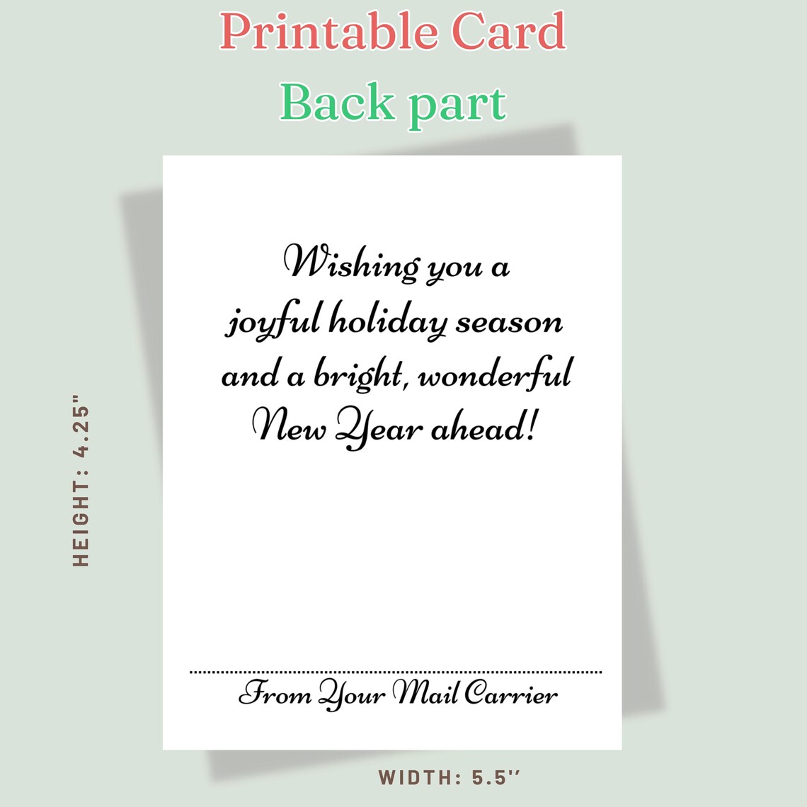 Mail Carrier Thank You Appreciation Card, Mail Carrier Christmas Card ...