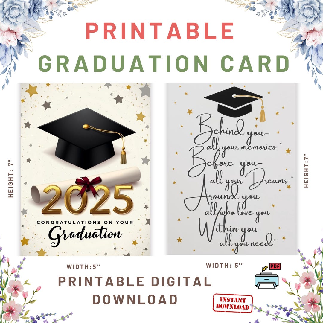 Graduation Gifts Card Printable Graduation Card Congratulations on ...