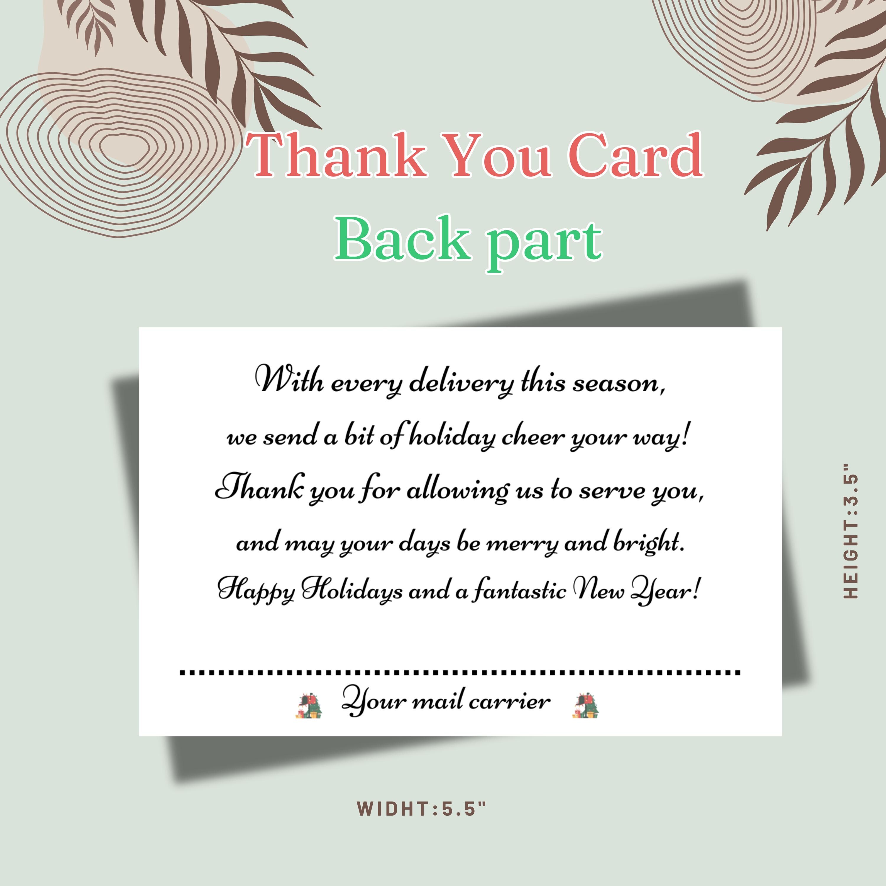Letter Carrier Thank You Post Cards, USPS Thank You Cards, Postal ...