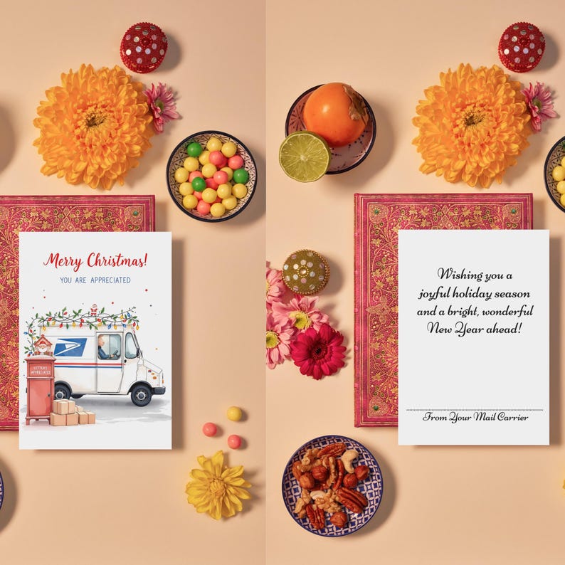 Mail Carrier Thank You Appreciation Card, Mail Carrier Christmas Card ...