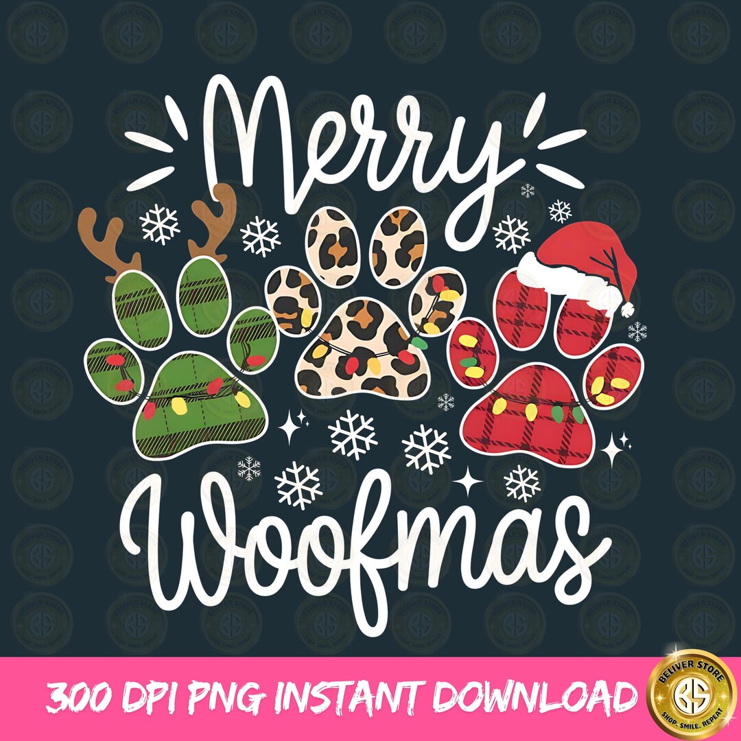 Merry Woofmas PNG: Dog Christmas Design (digital Download) - Etsy