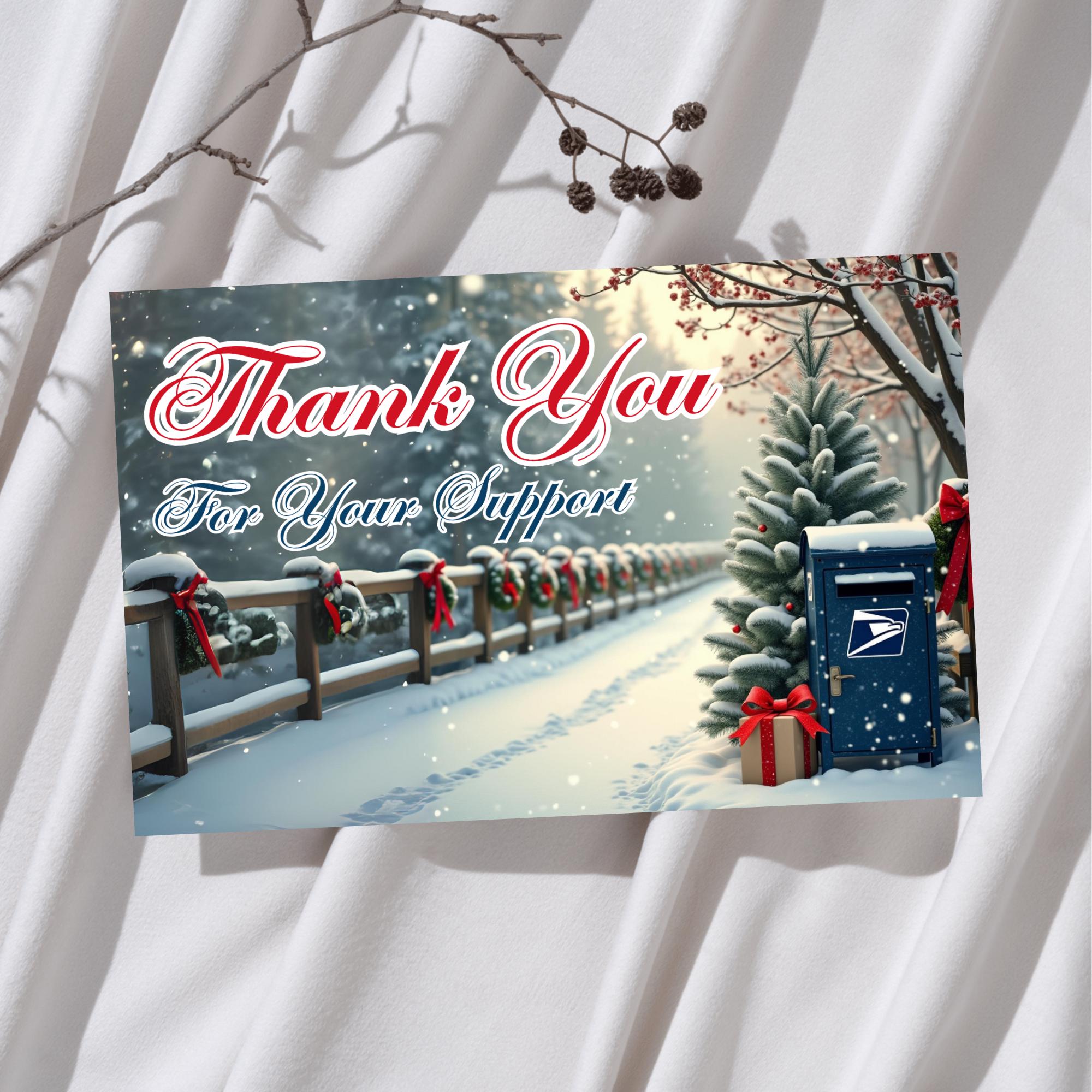 Postal Worker Holiday Thank You Card: Printable USPS Christmas Card ...