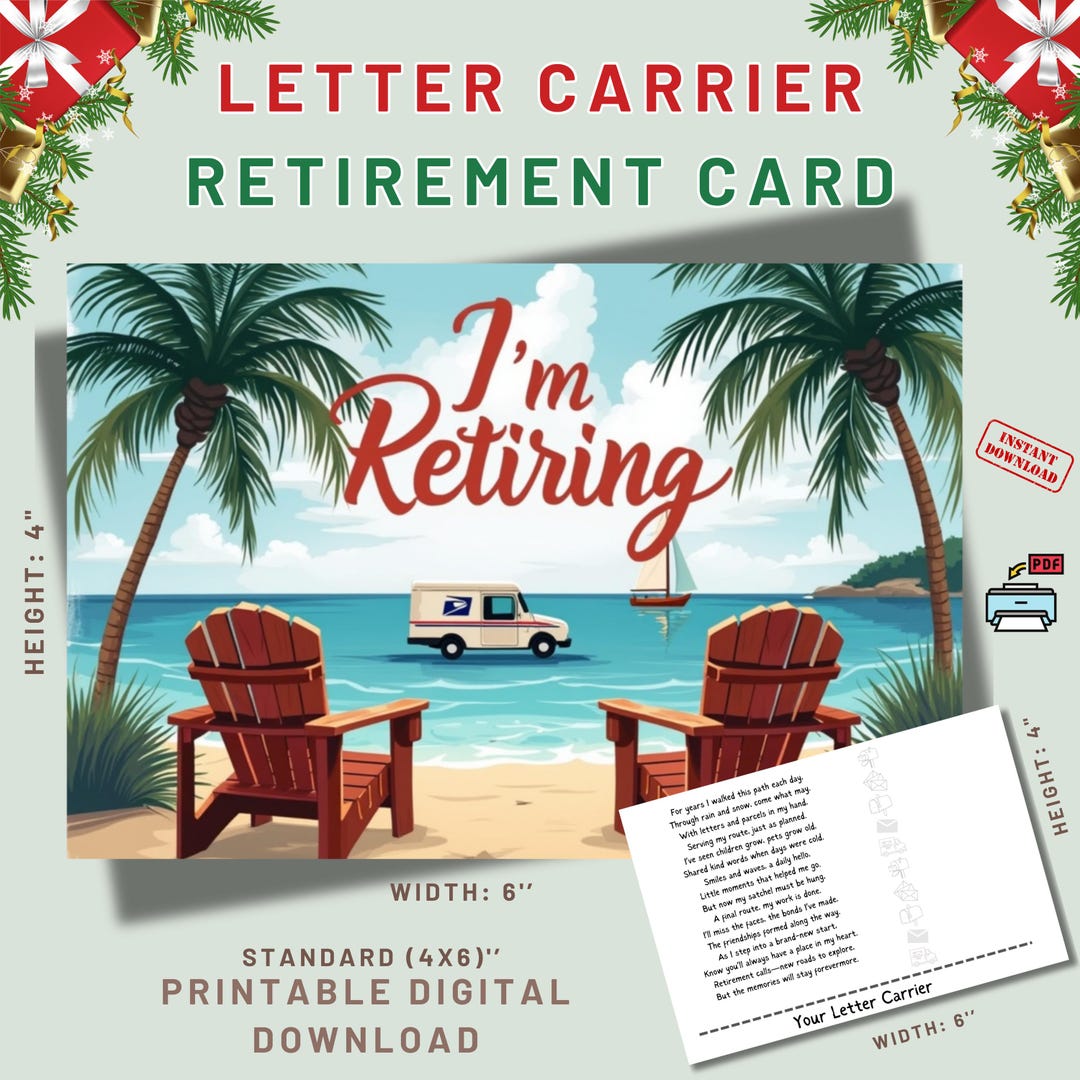 Retirement Notification Postcards for Letter Carriers - Post Cards With ...