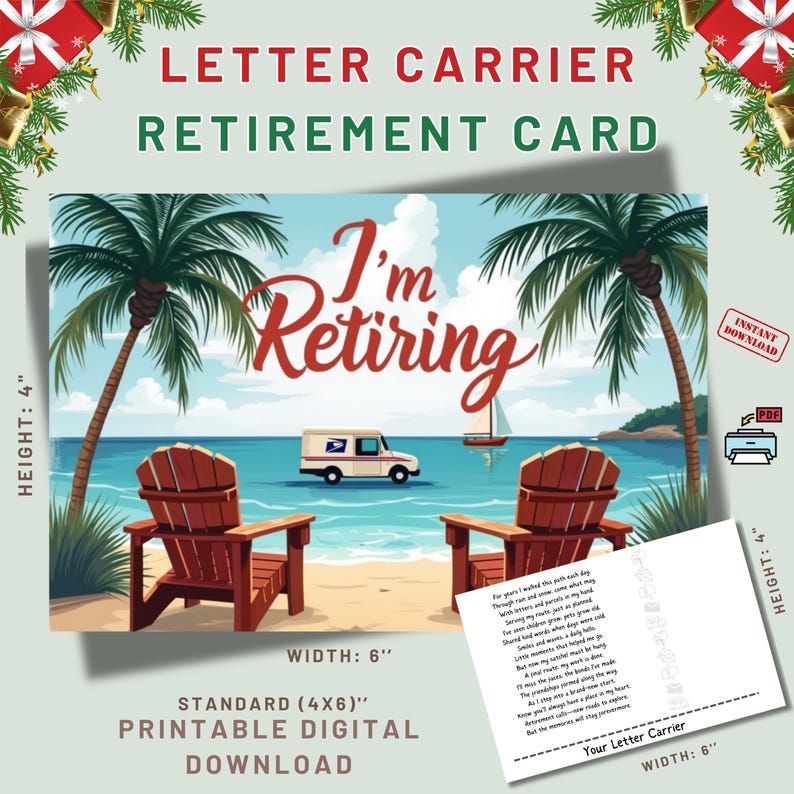 Retirement Notification Postcards for Letter Carriers - Post Cards With ...