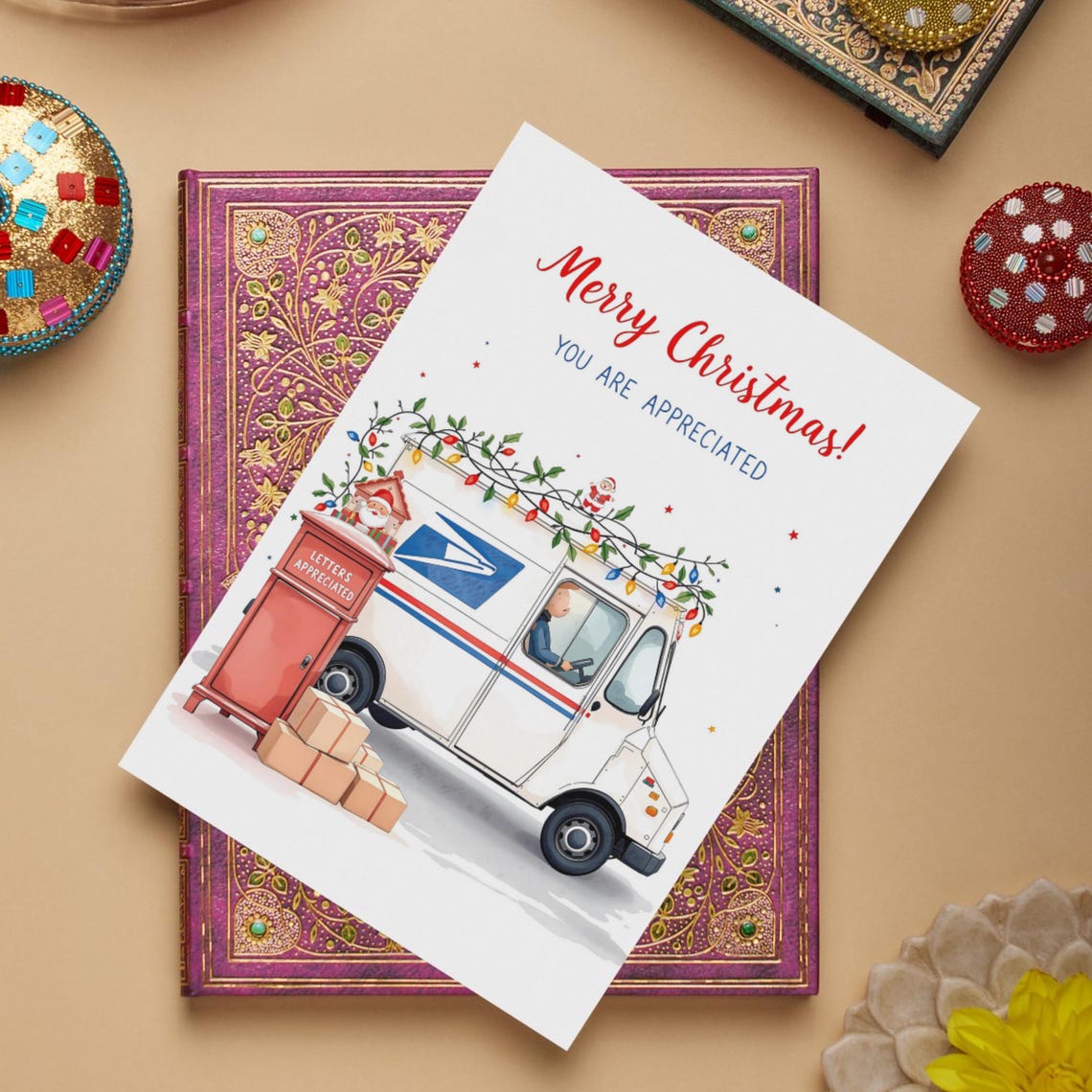 Mail Carrier Thank You Appreciation Card, Mail Carrier Christmas Card ...
