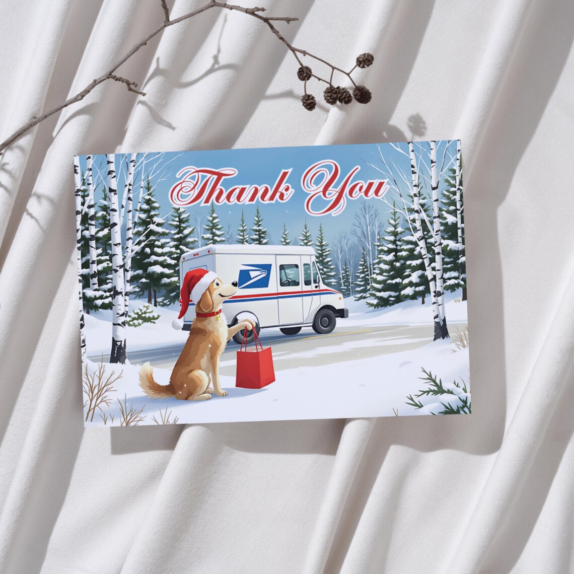 Dog Letter Carrier Thank You Post Cards, Postal Postcards, Mail Carrier ...