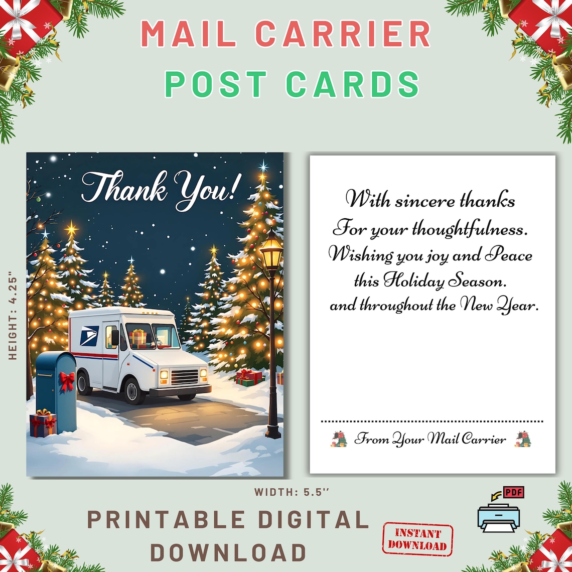 LLV Letter Carrier Thank You Post Cards, Postal Postcards, Mail Carrier ...