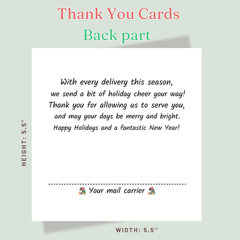 USPS Mail Carrier Thank You Postcard, Letter Carrier Thank You Cards ...