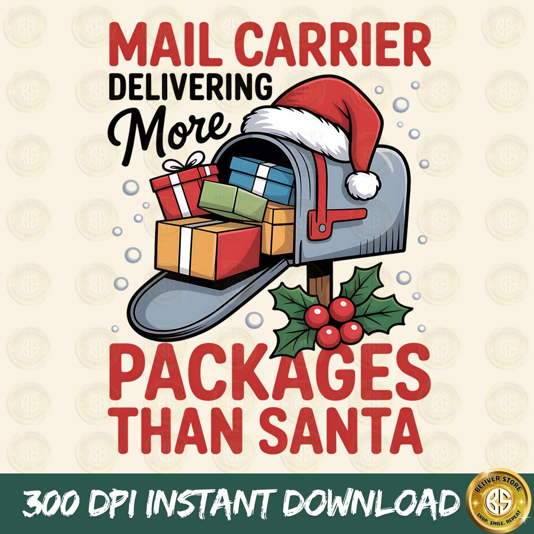 Postal Worker Christmas PNG T-shirt Design (digital Download) Holiday ...