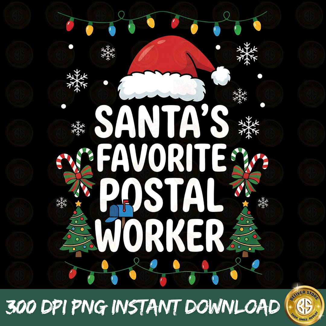 Santa's Favorite Postal Worker Png Sublimation Design, Postal Worker ...