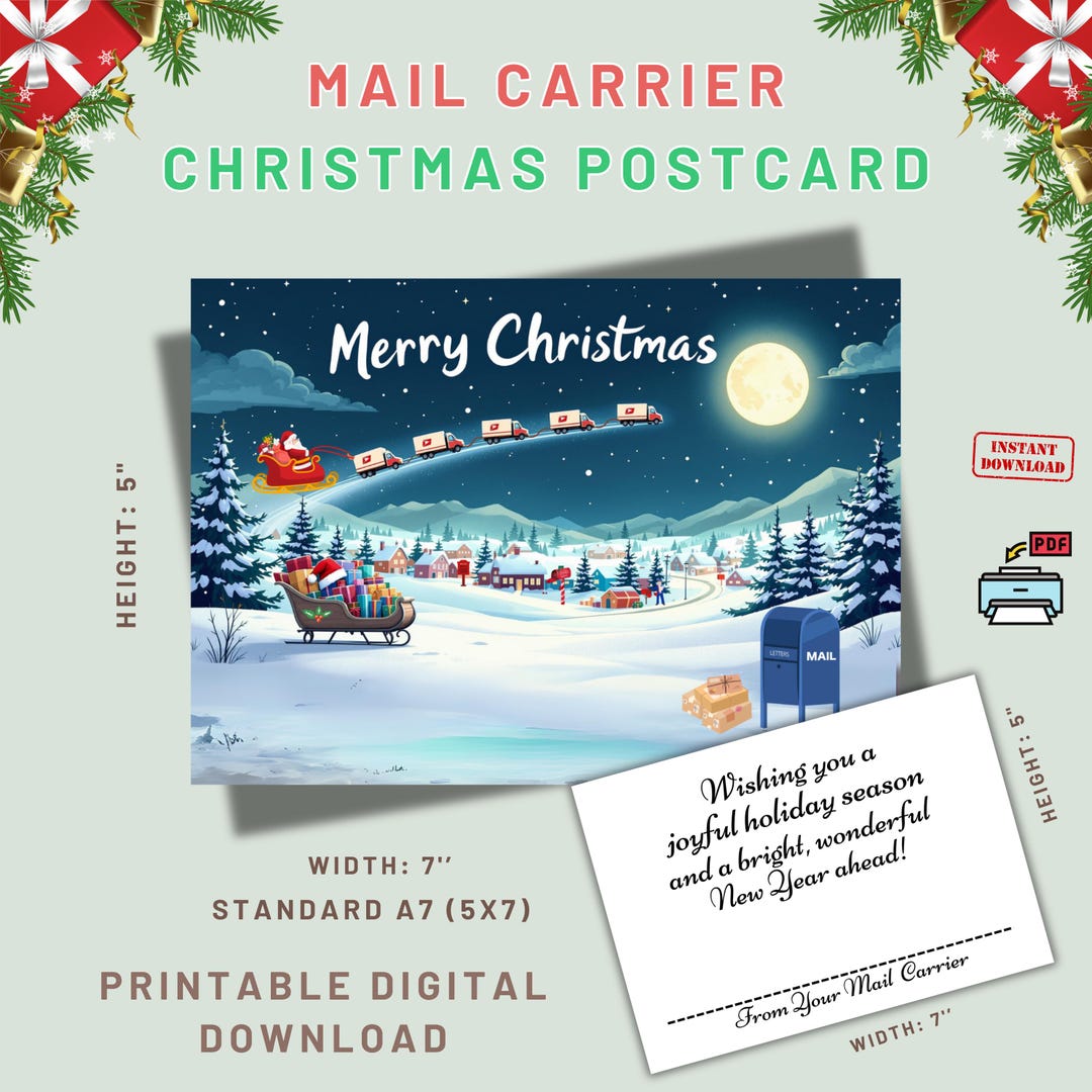 HOLIDAY HIT! Mail Carrier Christmas Postcard - Letter Carrier Thank You ...