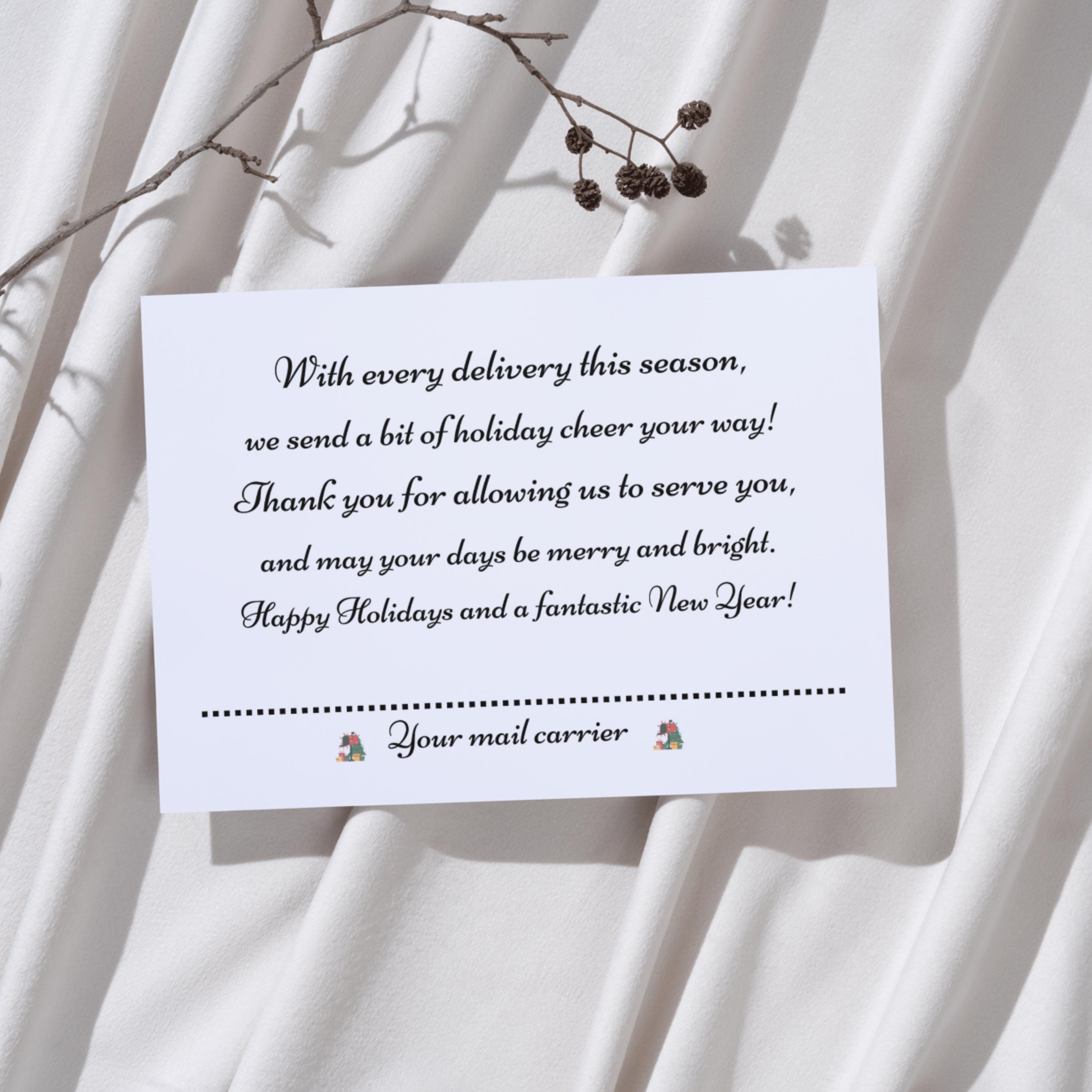 Letter Carrier Thank You Post Cards, USPS Thank You Cards, Postal ...