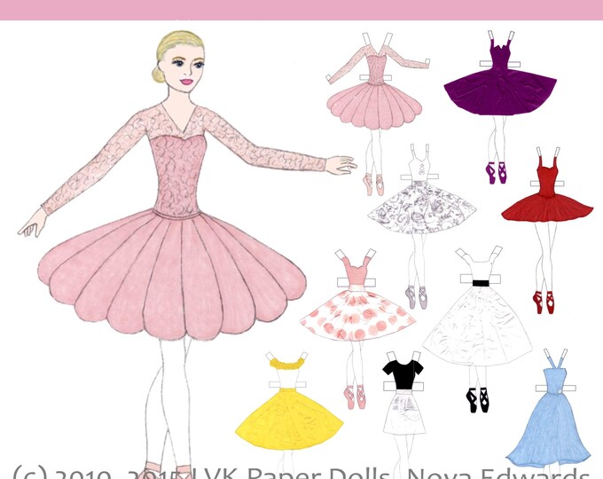 Bridget Ballerina Paper Doll Kit Ballet Ballerina Pink Ballet Set of ...