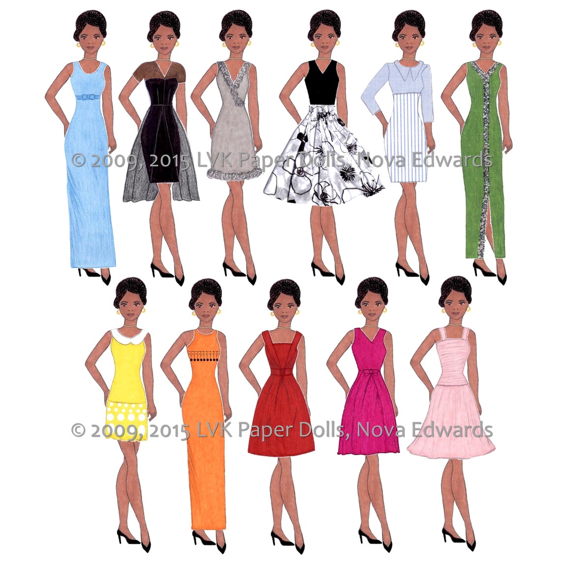 Lillian Fashion Model Paper Doll Kit - Etsy
